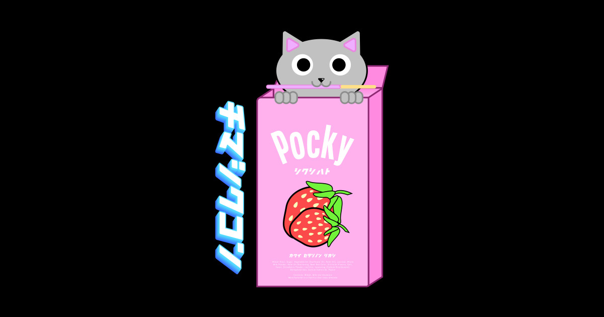 Pocky Cat - Cat - Kids T-Shirt | TeePublic