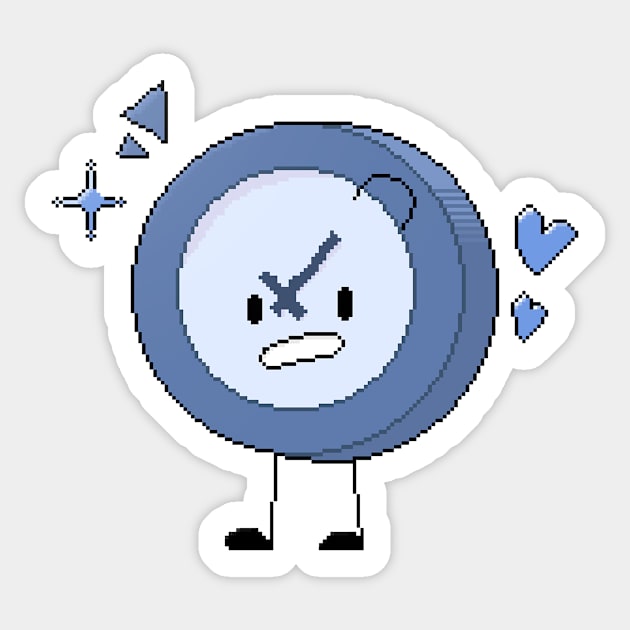 Pixelated Clock! (BFB) - Bfb - Sticker | TeePublic