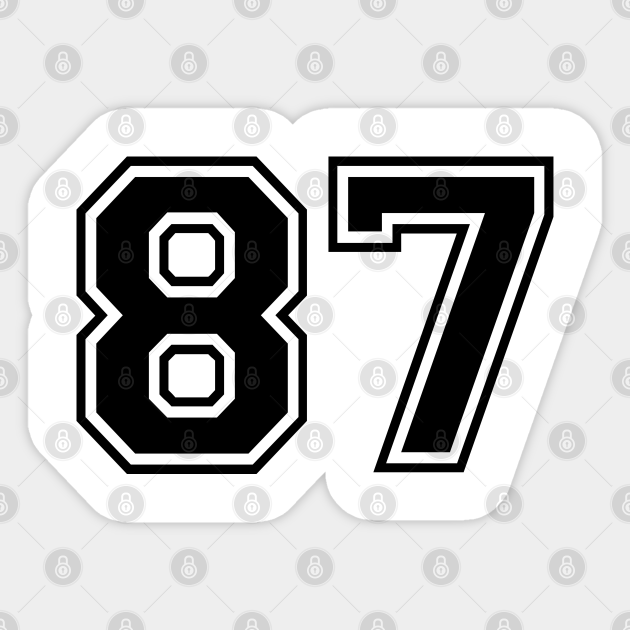 Number 87 Eighty Seven 87th Birthday Age Anniversary Numeral Black ...