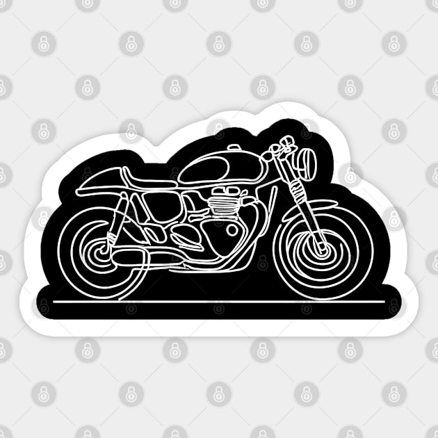Cafe Racer Line Drawing - Cafe Racer - Sticker | TeePublic