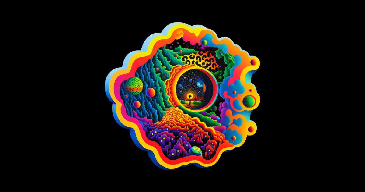 shamanic vision|trippy world - Trippy - Sticker | TeePublic