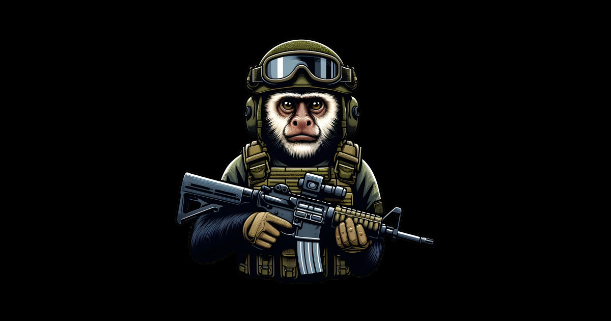 Tactical Monkey - Monkey - Sticker | TeePublic