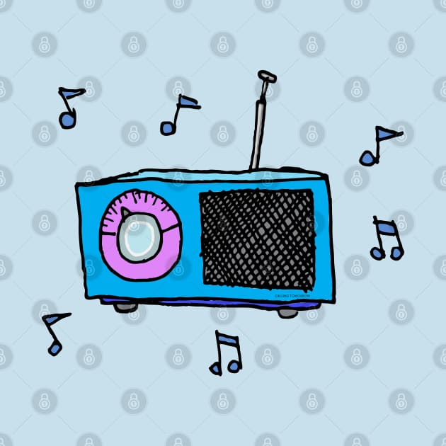 Cute Transistor Radio Sketchy Rock and Roll Station - Radio - T-Shirt ...