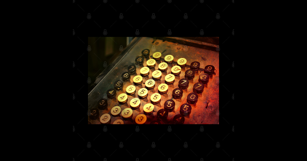 Antique Adding Machine Keys - photography - Adding Machine - Sticker ...