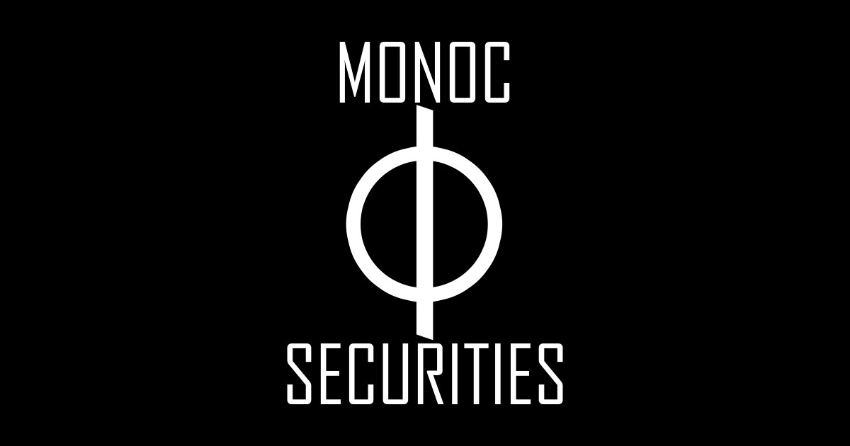 Monoc Securities (left breasted logo) - Jim Butcher - T-Shirt | TeePublic