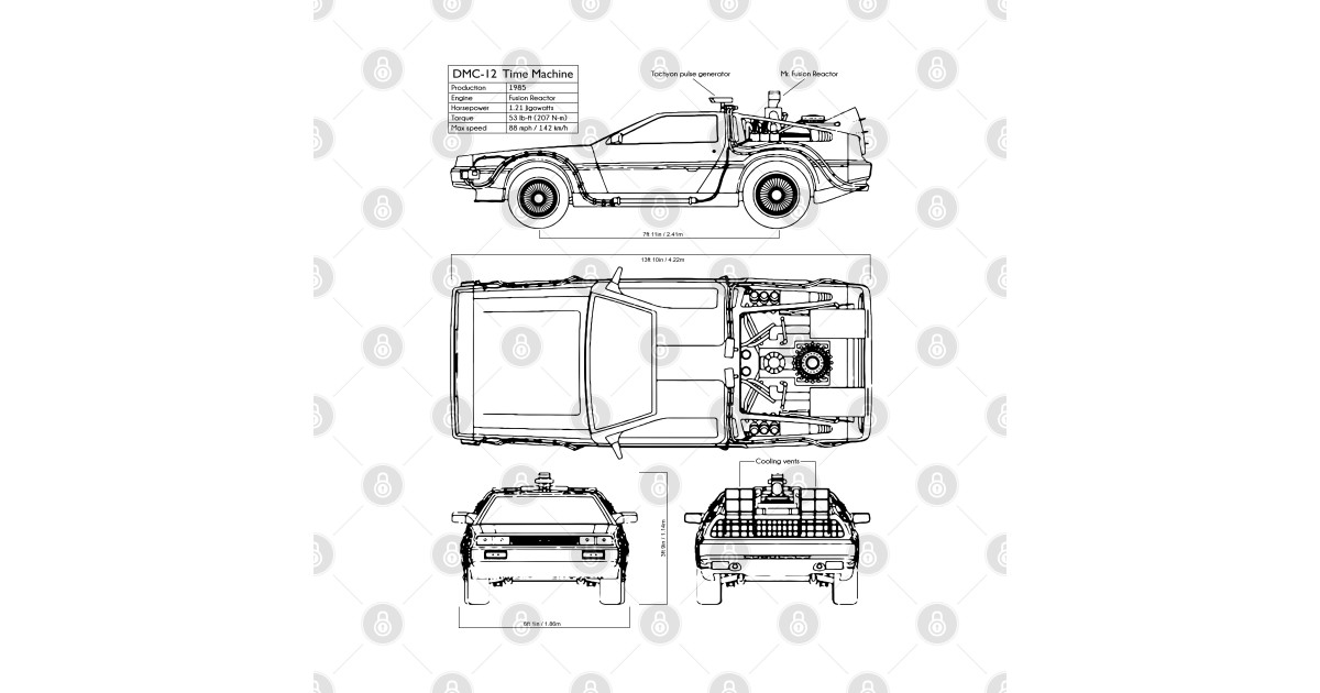 BACK TO THE FUTURE - Time Machine schematics 2.0 - Retro 80s Science ...