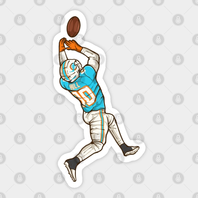 Tyreek Hill Catch Cartoon - Tyreek Hill - Sticker | TeePublic