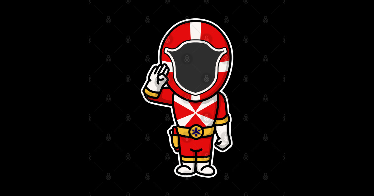 GoRed KyuKyu Sentai GoGoV Chibi Kawaii Style - Super Sentai - Sticker ...
