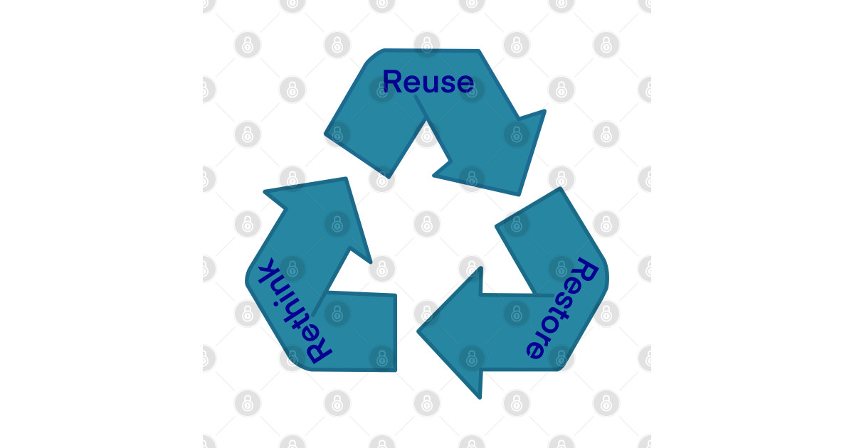 Reuse, Rethink, Restore Triangle Blue - Sustainability - T-Shirt ...