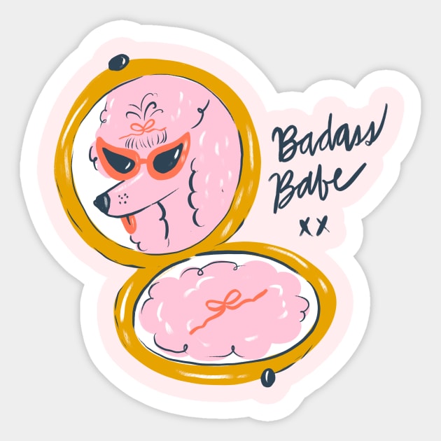 Badass Babe Poodle - Poodle - Sticker | TeePublic