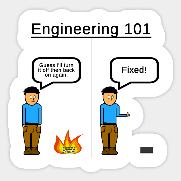 Funny Engineering artwork - Fix - Sticker | TeePublic