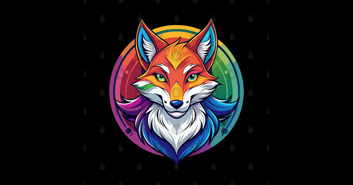 Rainbow Fox - Fox - Sticker | TeePublic