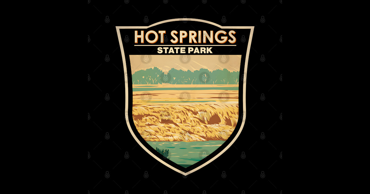 Hot Springs State Park Wyoming Badge - Hot Springs - Sticker | TeePublic