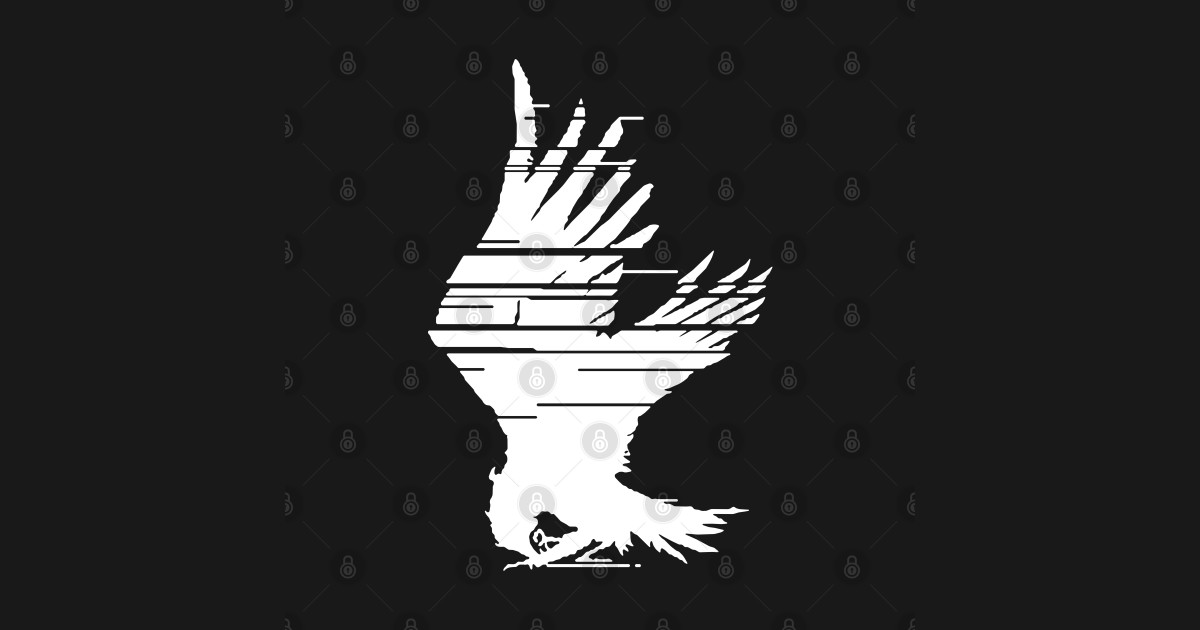 Raven ACVI Emblem for 621 - White Version - Armored Core - T-Shirt ...