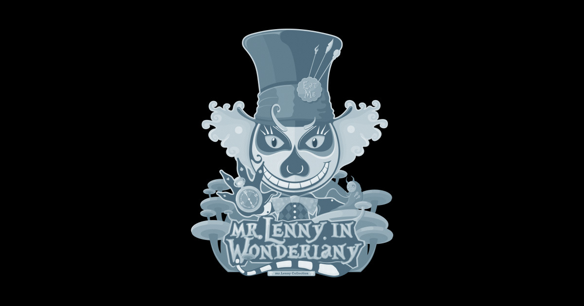 mr.Lenny in Wonderlany / blue with logo - Mad Hatter - Sticker | TeePublic