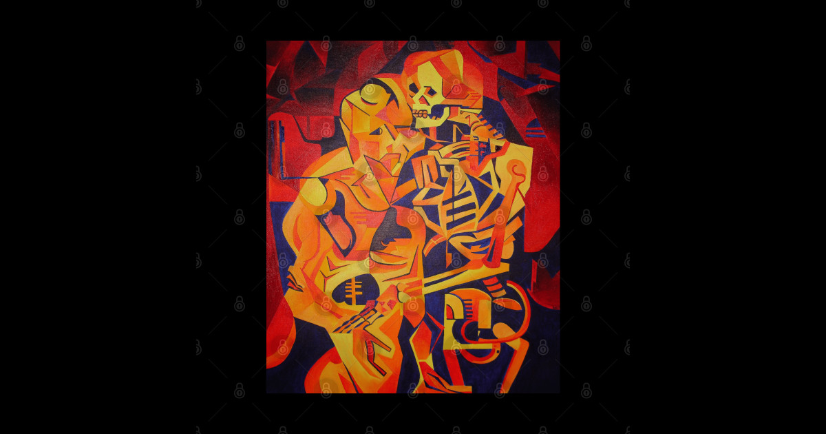 Embracing Death Colorful Geometric Art - Til Death Do We Party ...