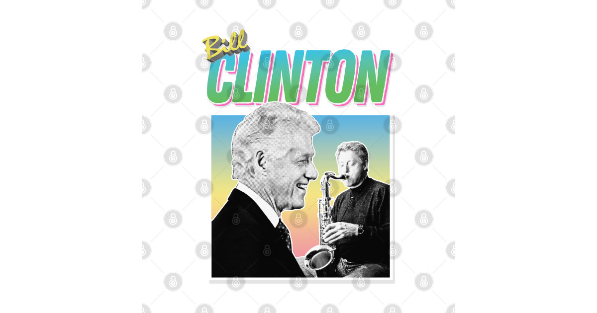 Bill Clinton Saxophone Graphic Design 90s Style Hipster Statement Tee ...