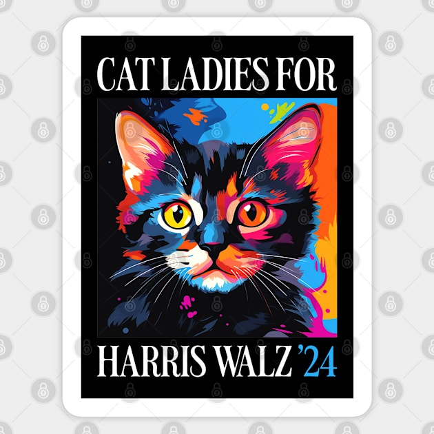 Harris Walz - Cat Ladies - Harris Walz - Sticker | TeePublic