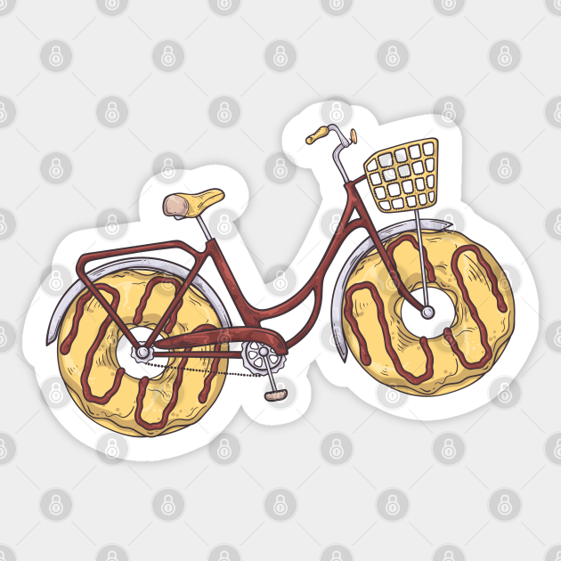 Donuts Bike - Bicycle - Sticker | TeePublic