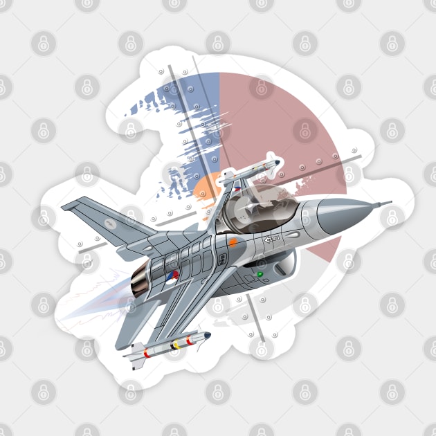 Cartoon Fighter Plane - Cartoon Plane - Sticker | TeePublic