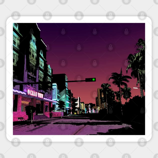 Ocean View Hotel @ Gta Vice City - Sunset - Gta - Sticker | TeePublic