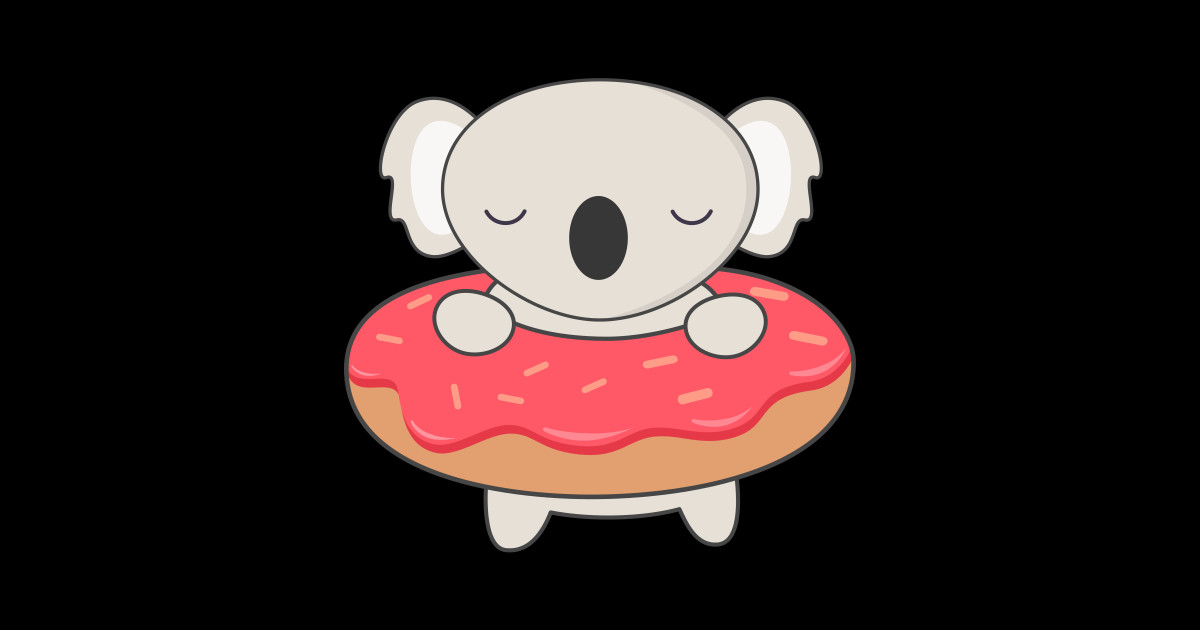 Kawaii Cute Koala With Donut - Koala - Sticker | TeePublic