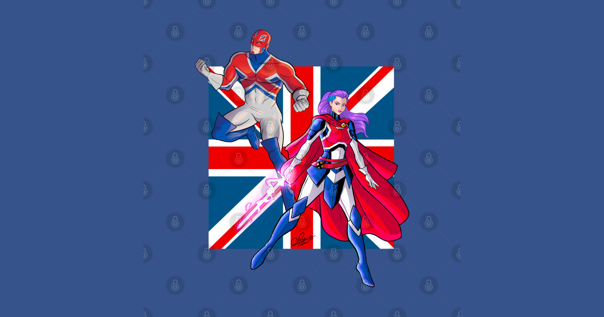 Captain Britain and Captain Britain - Xmentshirt - Baseball T-Shirt ...