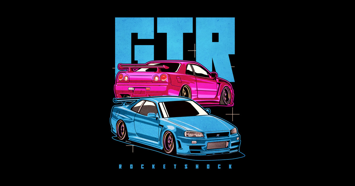 skyline r34 gtr jdm - Nissan - Sticker | TeePublic