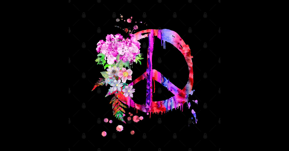 Peace sign - Peace Sign Floral - Posters and Art Prints | TeePublic