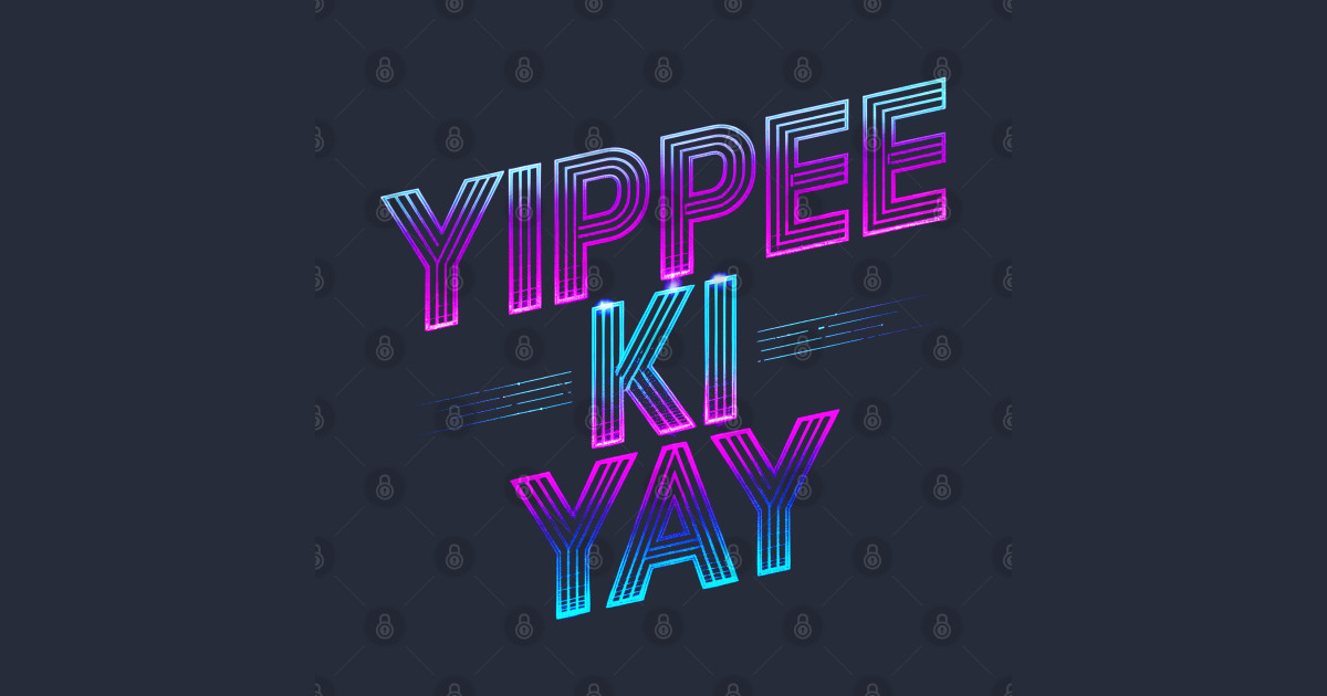 YIPPEE KI YAY - RETRO FUTURIST BLUE PURPLE - Yippee Ki Yay - T-Shirt ...