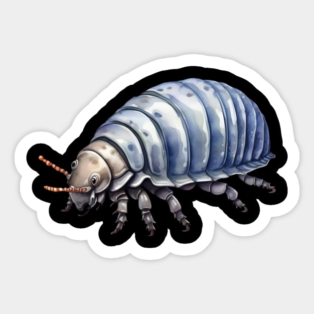 Drawing of an isopod in a minimalist style. - Isopod - Sticker | TeePublic