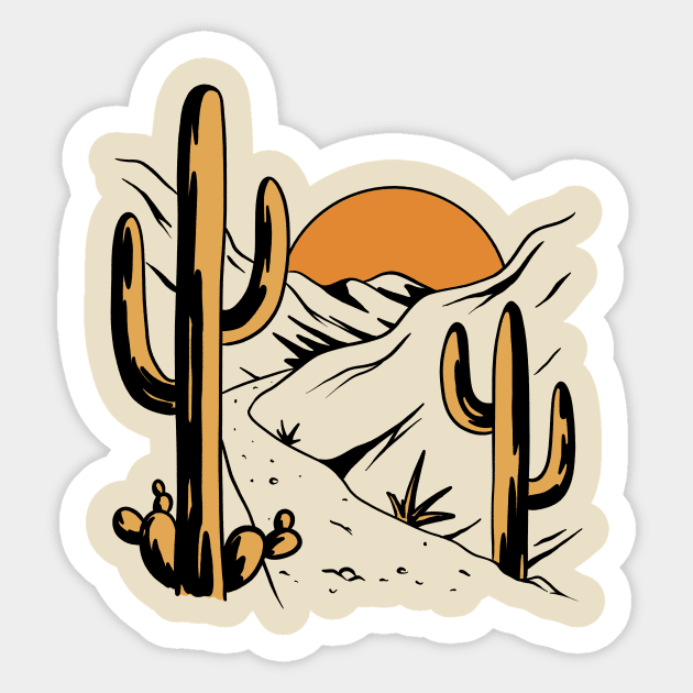 Desert Road - Desert - Sticker | TeePublic