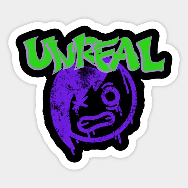 UNREAL! - Graffiti Style - Sticker | TeePublic