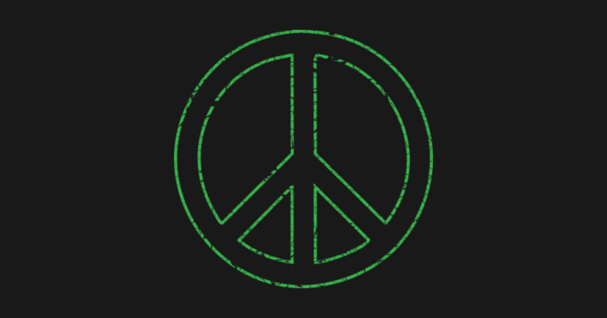 Peace symbol (Green wireframe) - Peace - T-Shirt | TeePublic