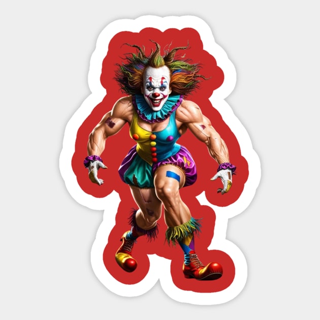 Burly weird woman clown. - Meme - Sticker | TeePublic
