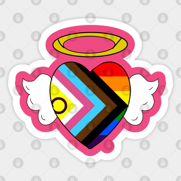 Angel Pride Heart - Pride Heart - Sticker | TeePublic