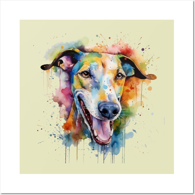Bright Greyhound Watercolor Painting - Greyhound Dog - Posters and Art ...