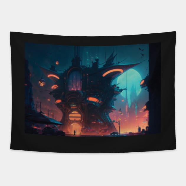 Cyberpunk city at night - Cyberpunk - Tapestry | TeePublic
