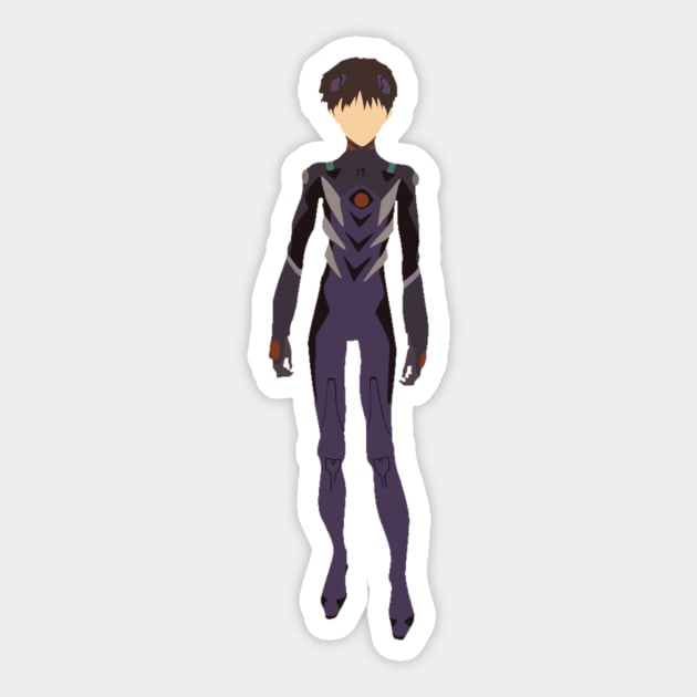 Evangelion Shinji Minimalist - Shinji - Sticker | TeePublic