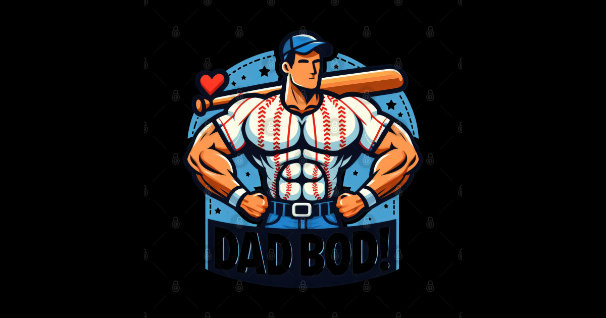 Dad Bod (baseball) - Baseball - Sticker | TeePublic