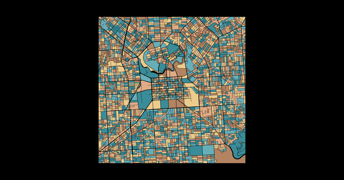 Adelaide Map Pattern in Mid Century Pastel - Adelaide Map - Sticker ...