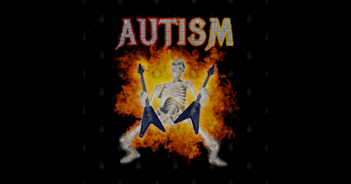 Autism Skeleton Guitar Meme - Autism - Sticker | TeePublic