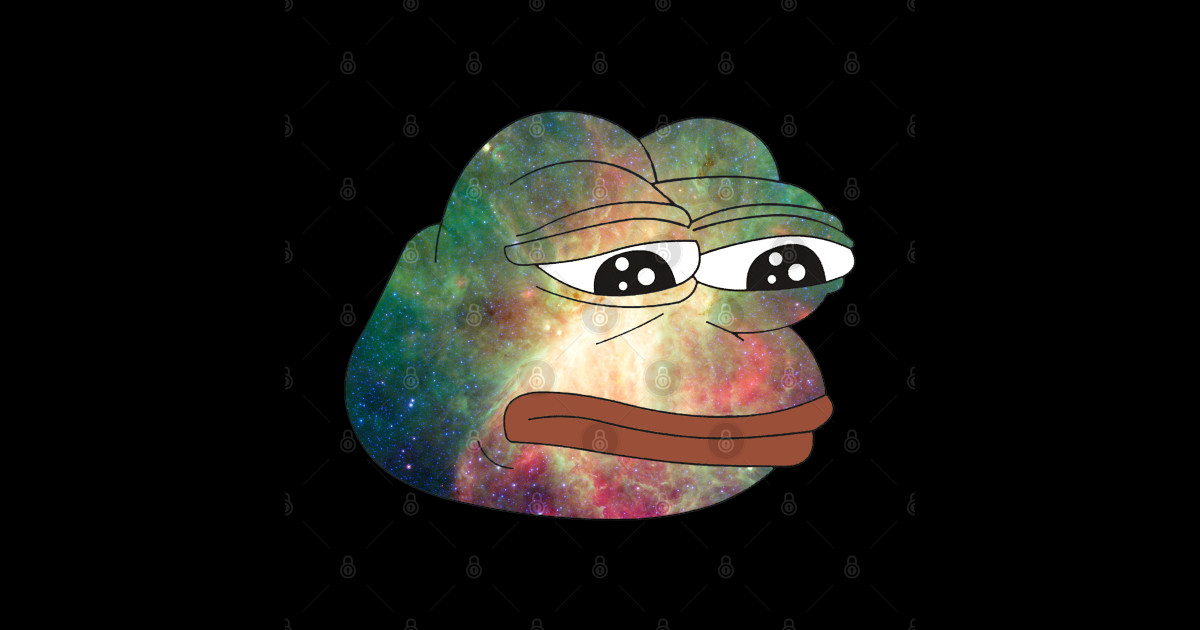 Galactic Sad Pepe The Frog - Might be Lucifer - Pepe The Frog - Sticker ...