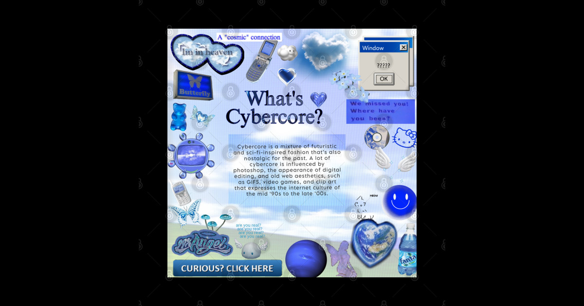 What's Cybercore Blue Aesthetic - Y2k Aesthetic - Sticker | TeePublic