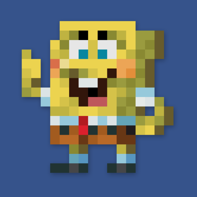 SpongeBob low-res pixelart - Pixelart - T-Shirt | TeePublic