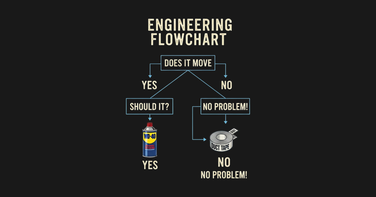 Engineering Flowchart Humor - Engineering Flowchart Humor - T-Shirt | TeePublic