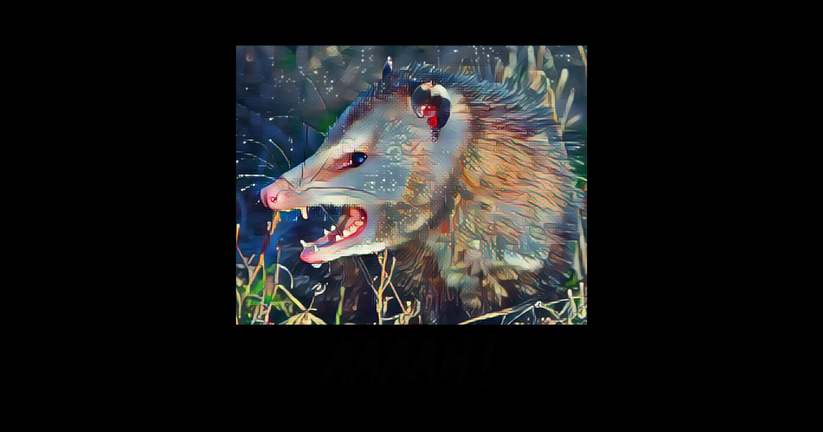 Screaming Possum Black Font - Possum Lovers - Sticker | TeePublic