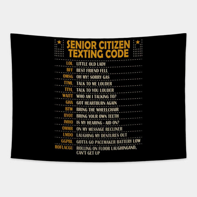 Senior Citizen Texting Code Cool Funny Old People Saying - Senior ...