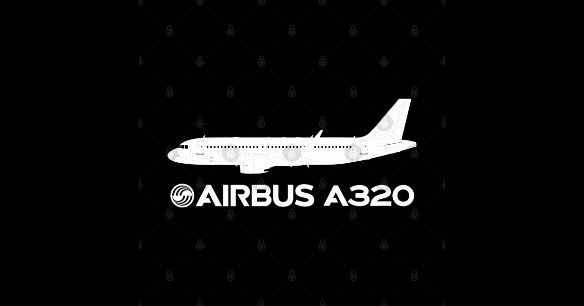 Airbus A320 Drawing - Airbus A320 Airplane - Sticker | TeePublic