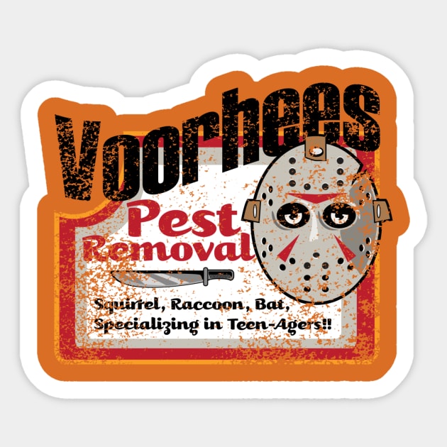 Voorhees Pest Control - Horror - Sticker | TeePublic